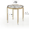 Everly Quinn Stylish and Modern Addlie Nesting Fluted Glass Finished Metal Frame Round Coffee ...